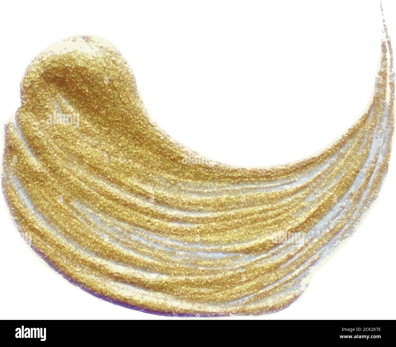 Realistic gold glitter painting brush. Hand drawing vector illustration ...