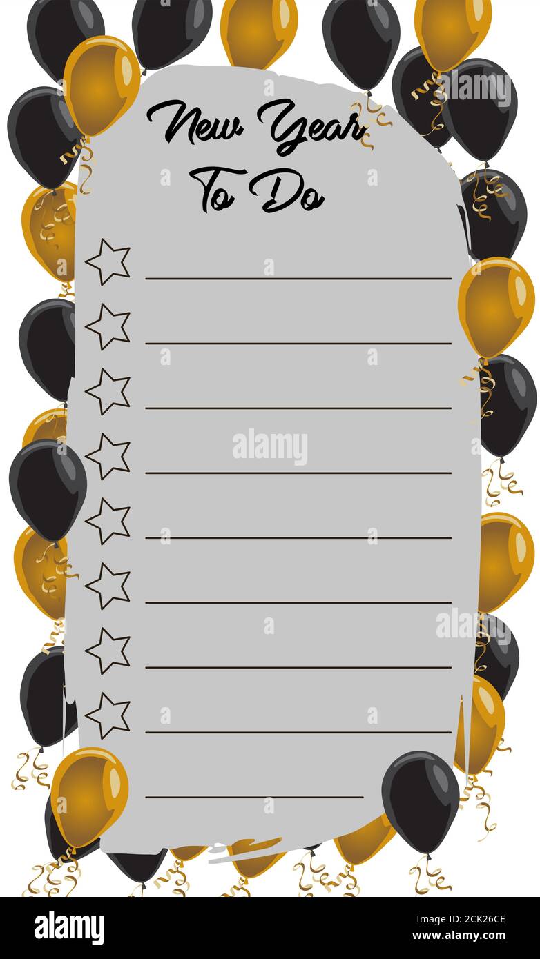 to-do list what to perform for new year or christmas. Isolated. weekly ...