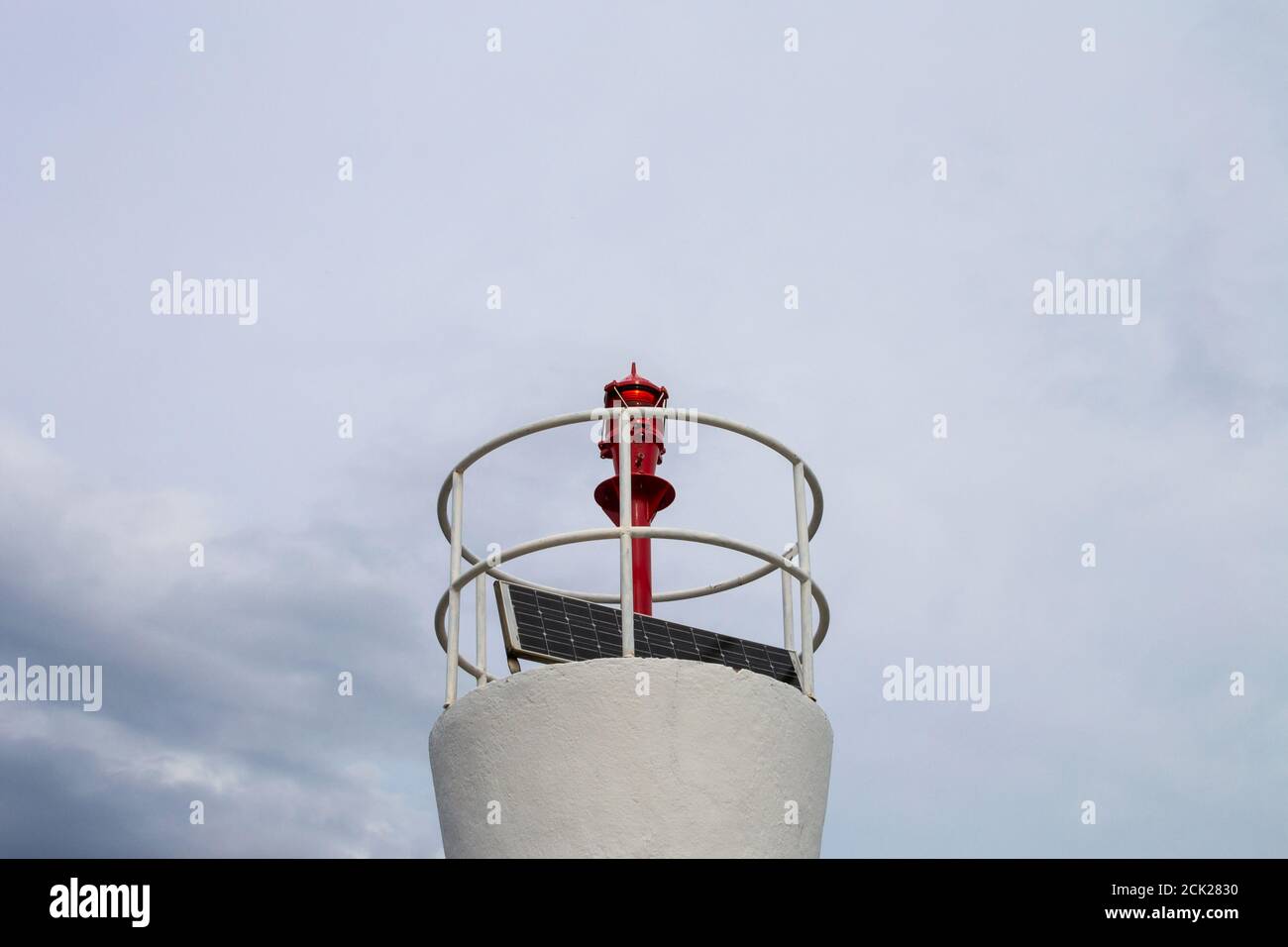 solar powered Lighthouse, solar battery in the beacon Stock Photo - Alamy