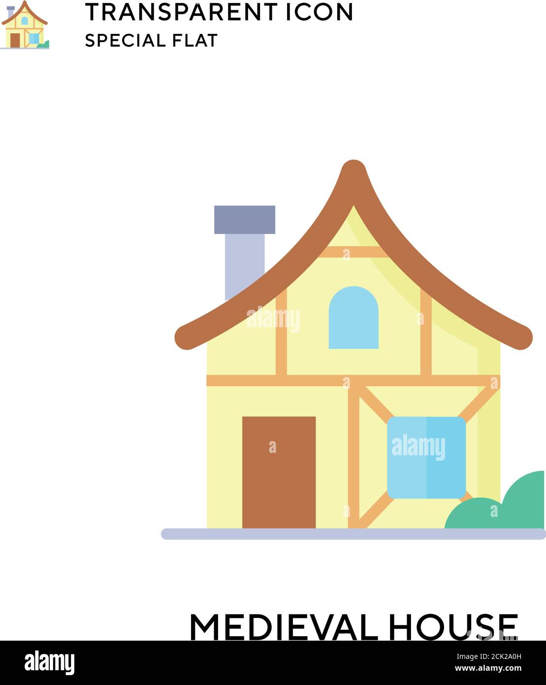 Medieval house vector icon. Flat style illustration. EPS 10 vector ...