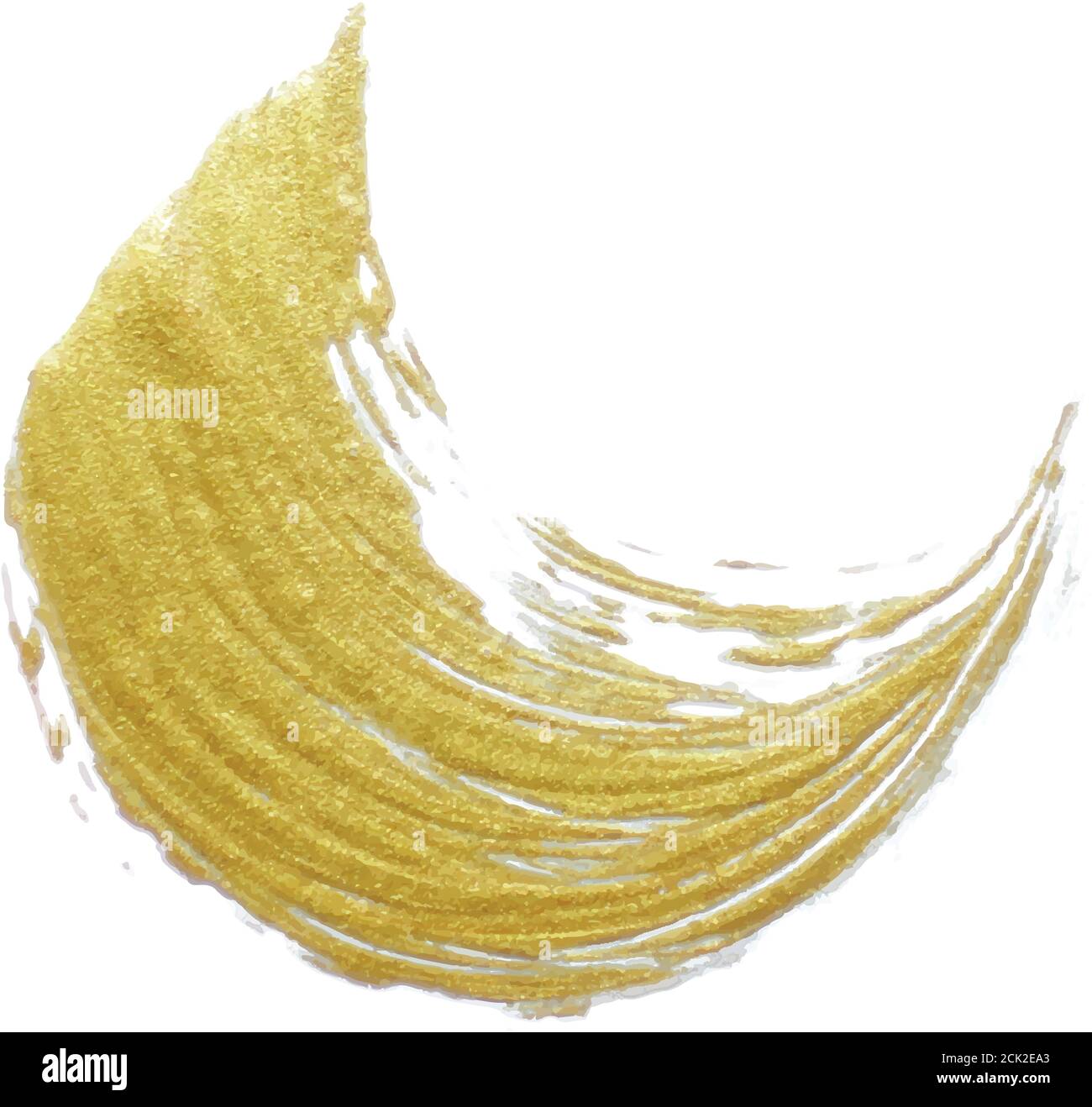 Realistic gold glitter painting brush. Hand drawing vector illustration ...