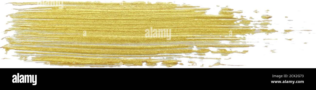 Realistic gold glitter painting brush. Hand drawing vector illustration ...
