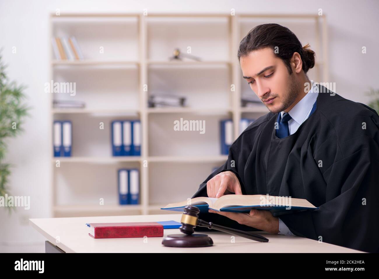 Young judge working in courthouse Stock Photo - Alamy