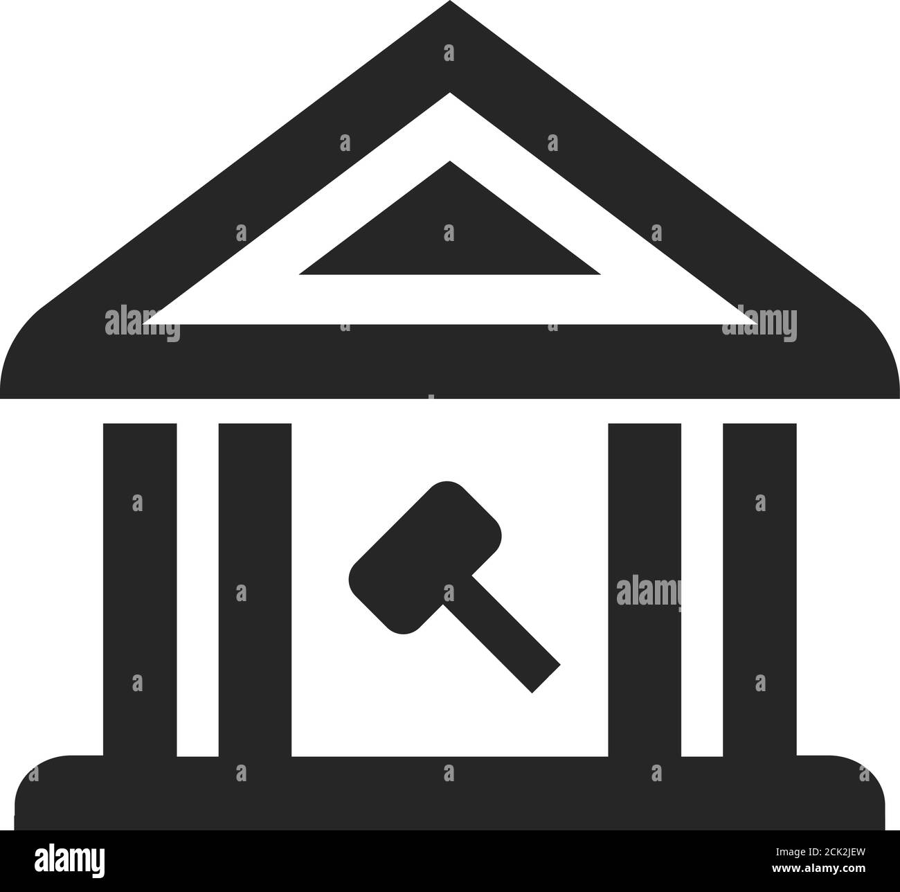 Auction house icon in thick outline style. Black and white monochrome ...