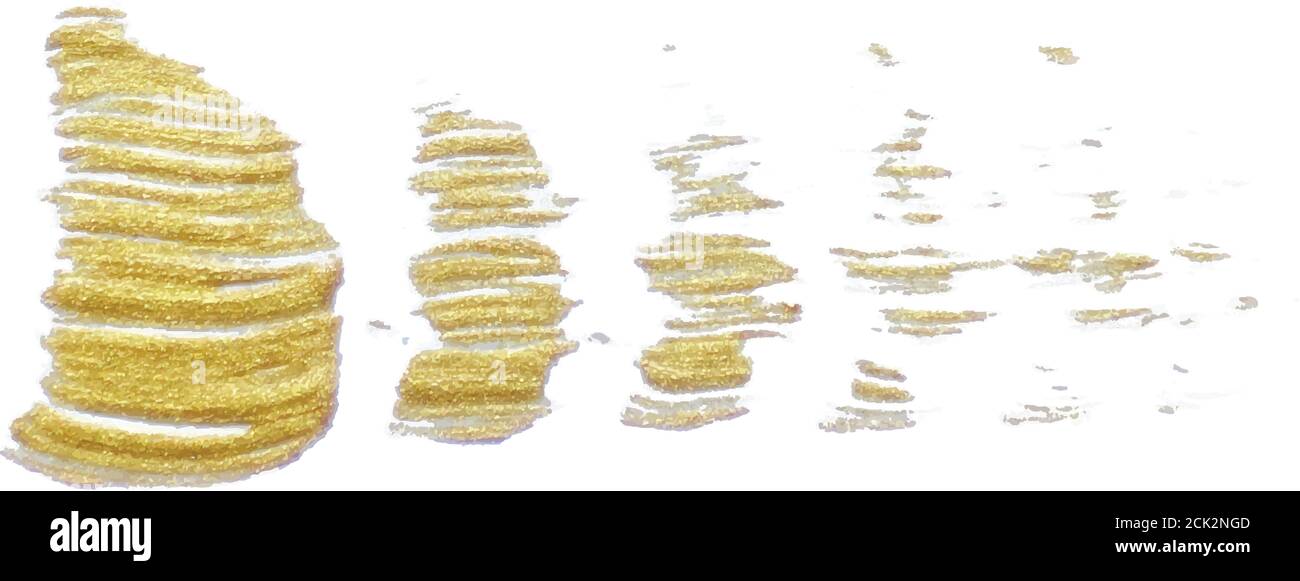Realistic gold glitter painting brush. Hand drawing vector illustration ...