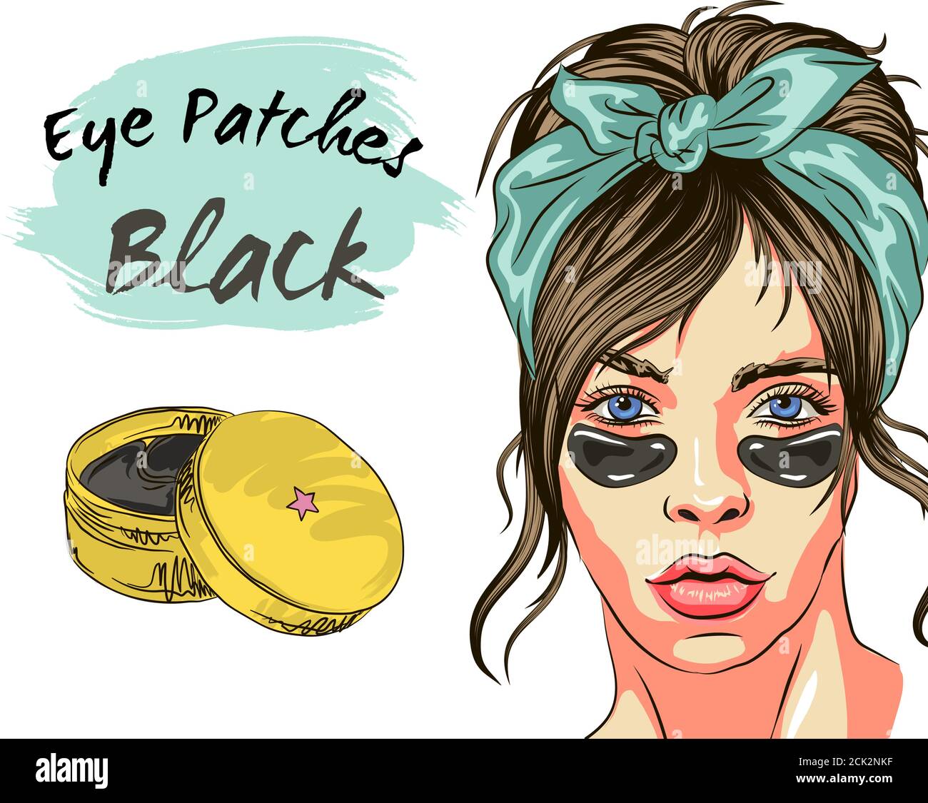 Woman with eye patch. Beauty treatment. Skin care routine. Beautiful ...