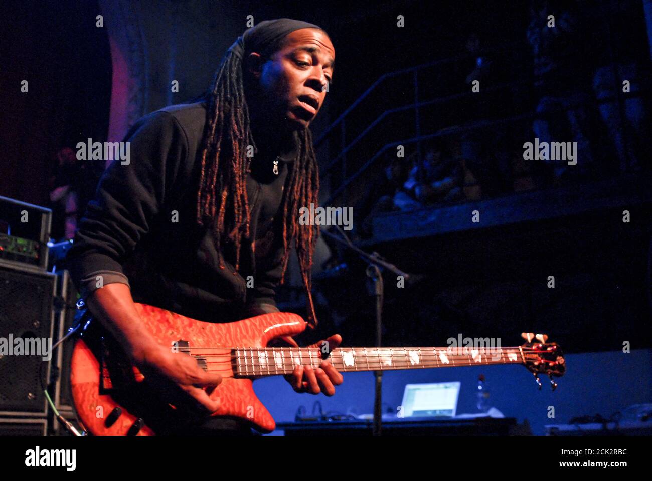 Bass player Doug Wimbish, performing solo in a bass clinic Stock Photo ...