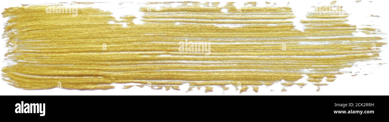 Realistic gold glitter painting brush. Hand drawing vector illustration ...