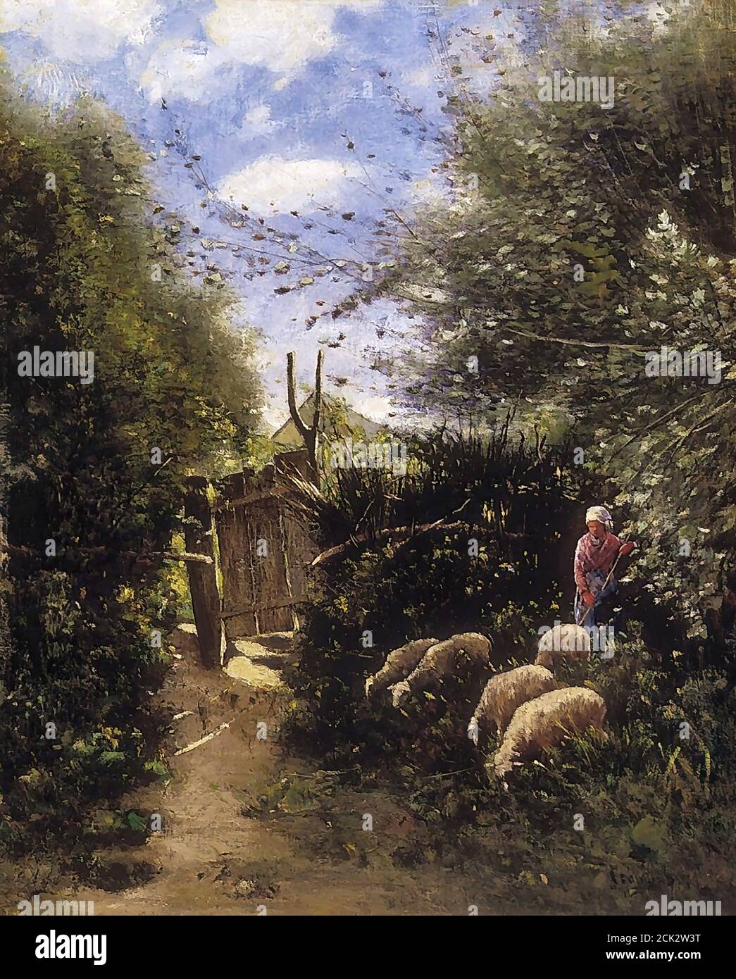 Spanyi Bela - Gardens - Hungarian School - 19th Century Stock Photo - Alamy