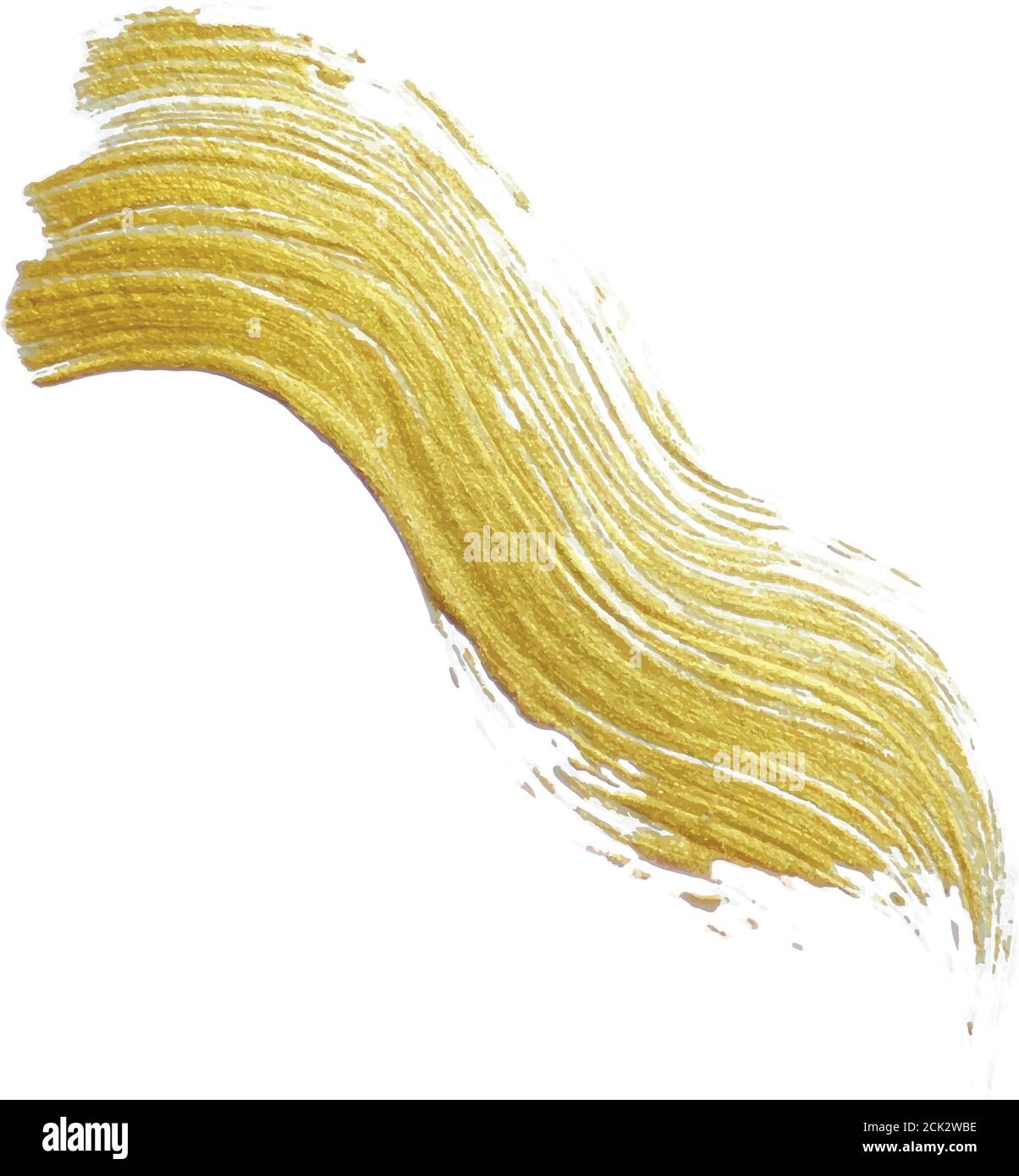 Realistic gold glitter painting brush. Hand drawing vector illustration ...