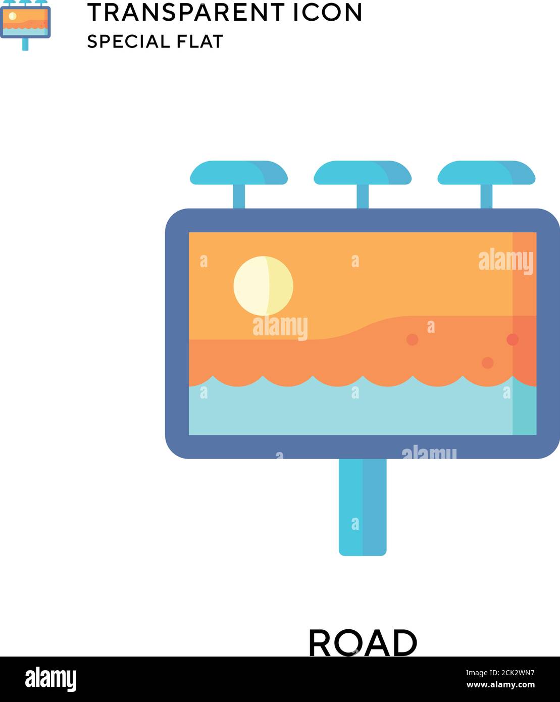 Road vector icon. Flat style illustration. EPS 10 vector Stock Vector ...