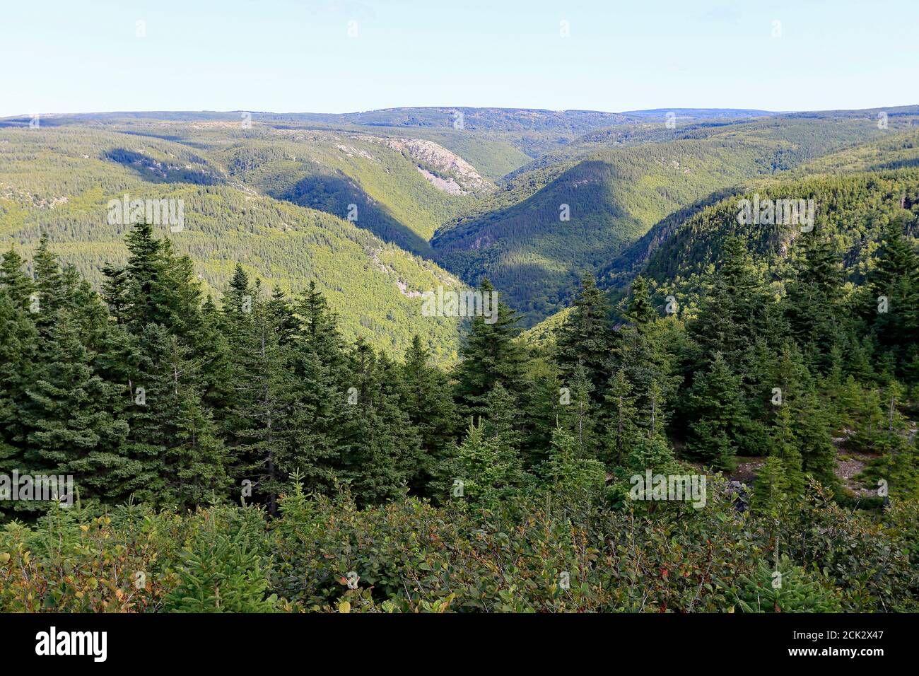 MacKenzie River Valley on the Cabot Trail Cape Breton Nova Scotia Stock ...