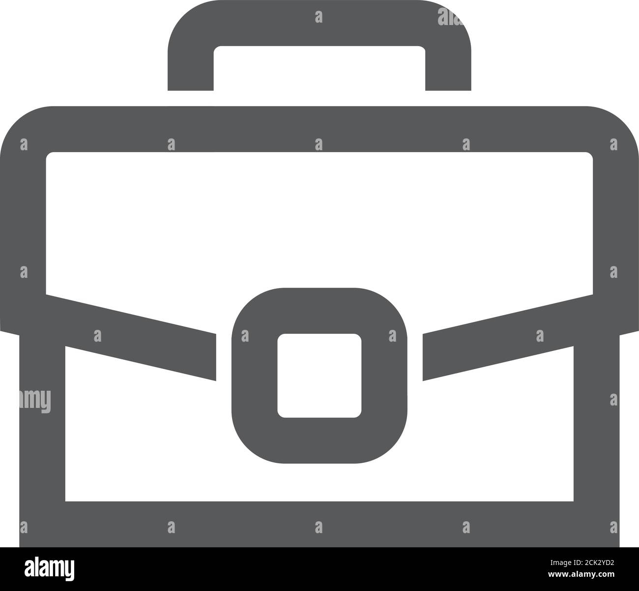 Briefcase icon in thick outline style. Black and white monochrome ...
