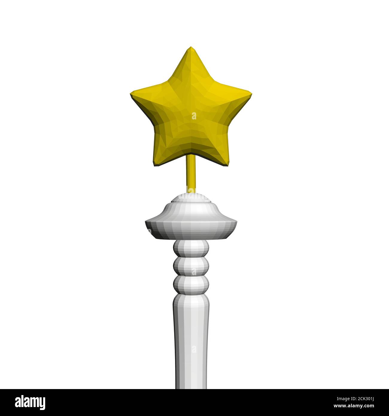 Polygonal yellow star on a stick. 3D. Vector illustration Stock Vector ...