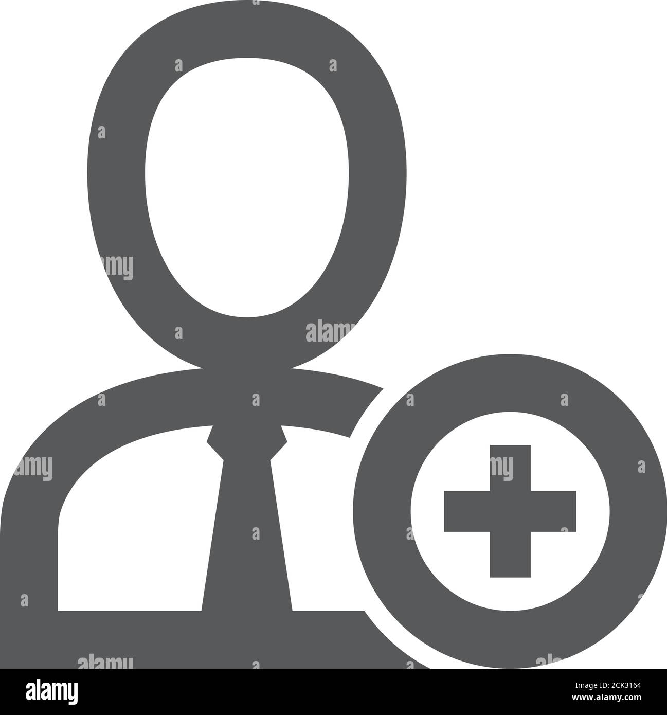 Businessman with plus sign icon in thick outline style. Black and white ...