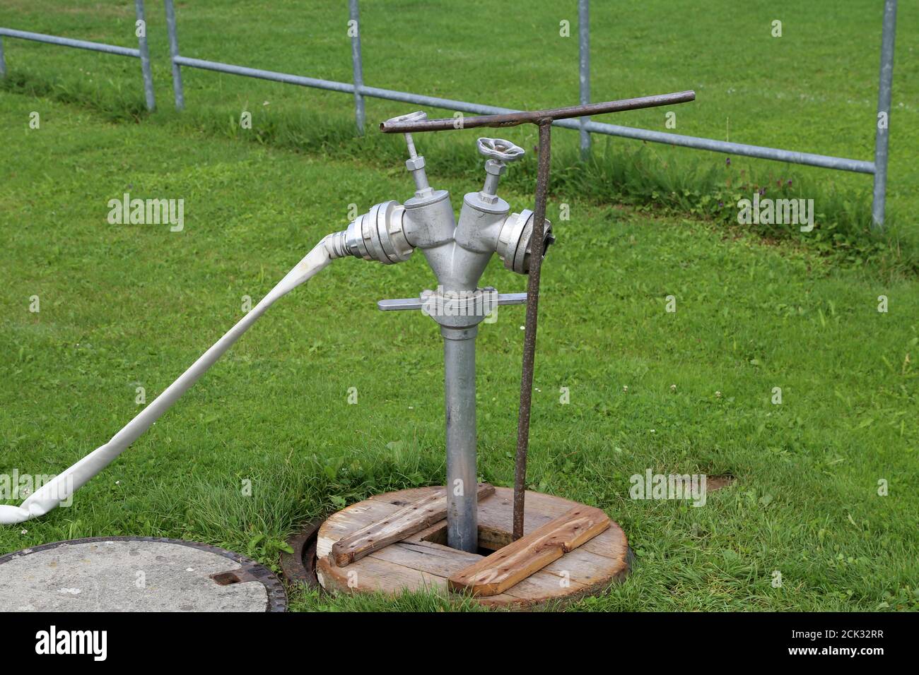 Closeup focus shot of a silver fire hydrant Stock Photo - Alamy