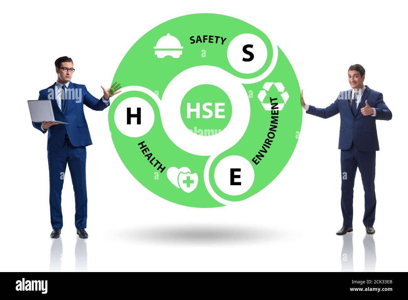 HSE concept for health safety environment with the businessman Stock ...