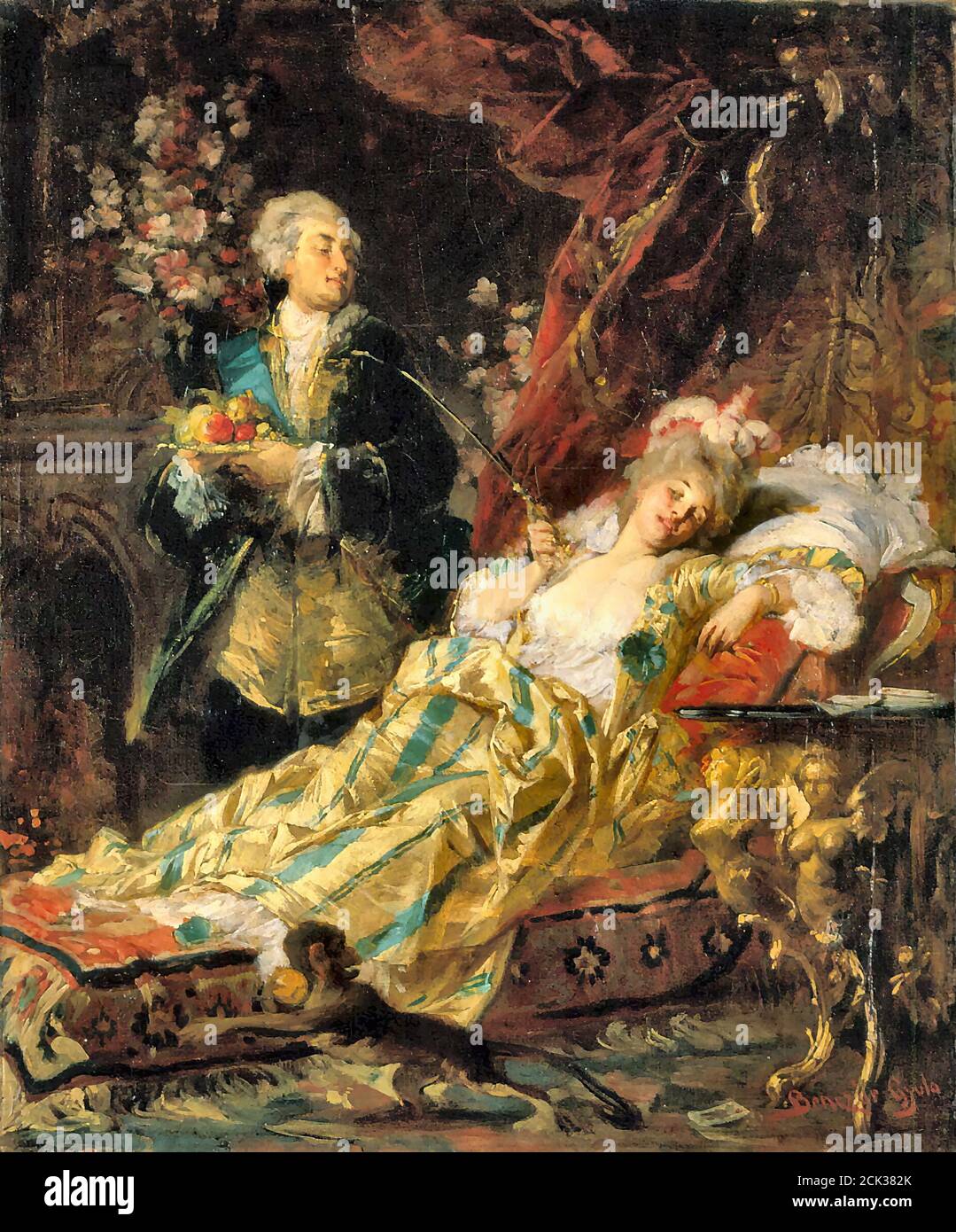 Benczúr Gyula - King Louis XV and Madame Dubarry - Hungarian School ...