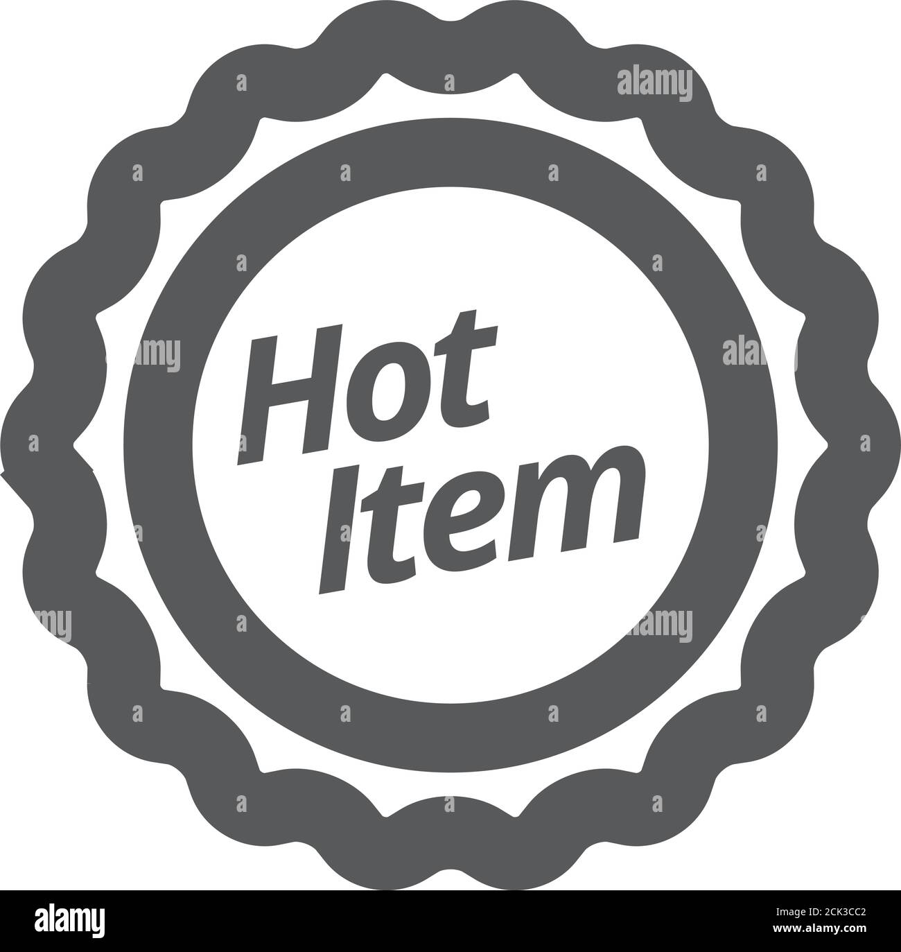Hot item label icon in thick outline style. Black and white monochrome ...