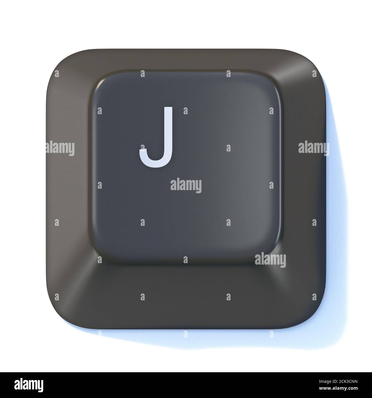 Black computer keyboard key Letter J 3D render illustration isolated on ...
