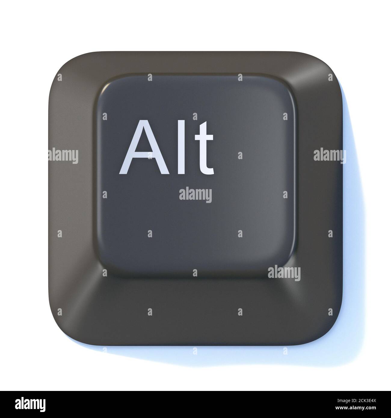 Black computer keyboard ALT key 3D render illustration isolated on ...