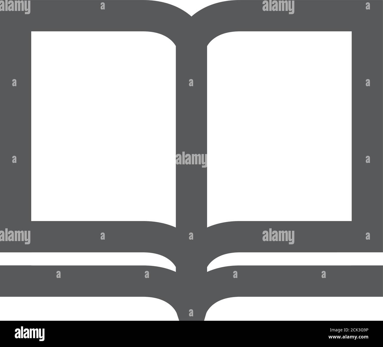 Books icon in thick outline style. Black and white monochrome vector ...