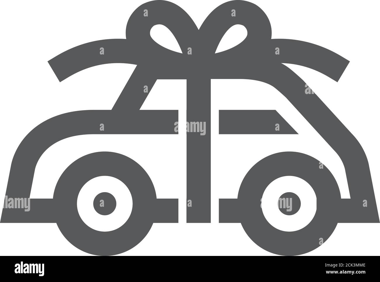 Car prize icon in thick outline style. Black and white monochrome ...