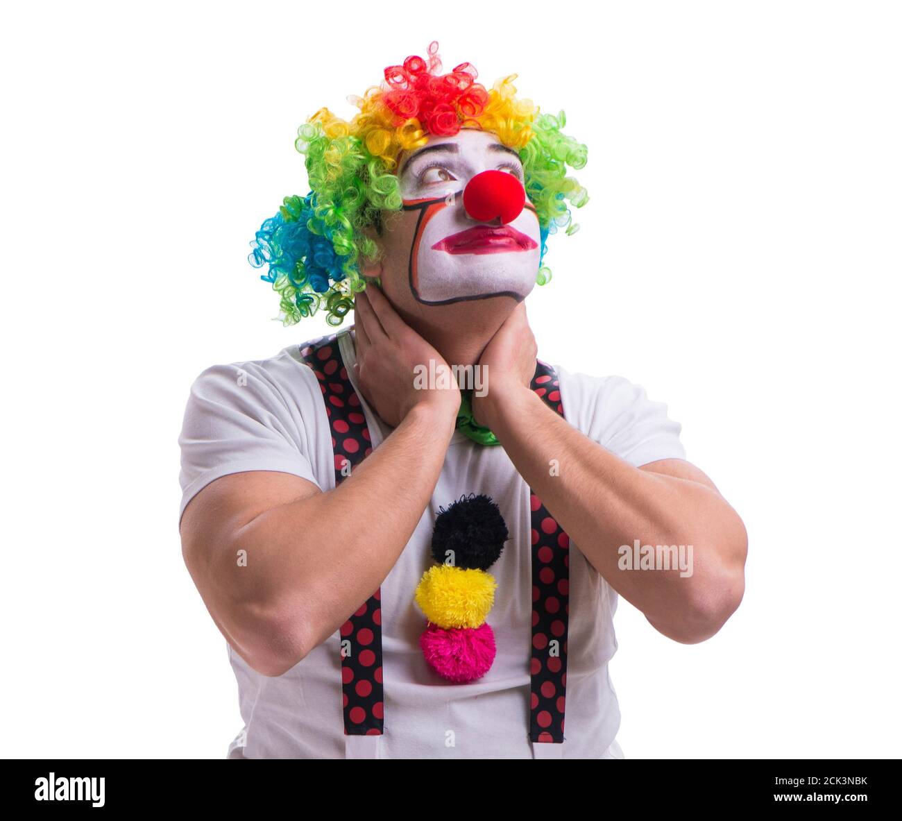 The funny clown acting silly isolated on white background Stock Photo ...
