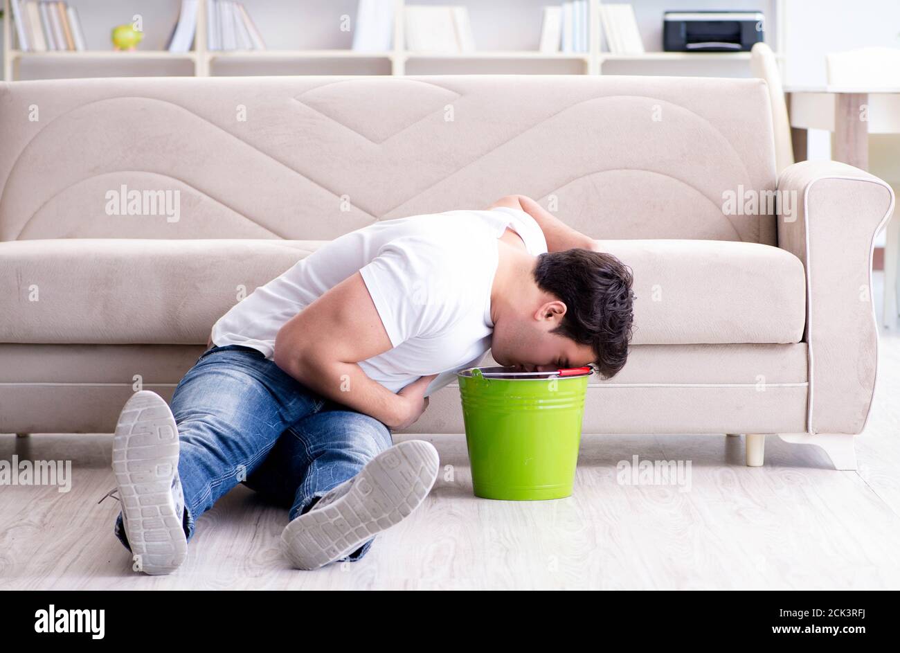 The man suffering from sick stomach and vomiting Stock Photo - Alamy