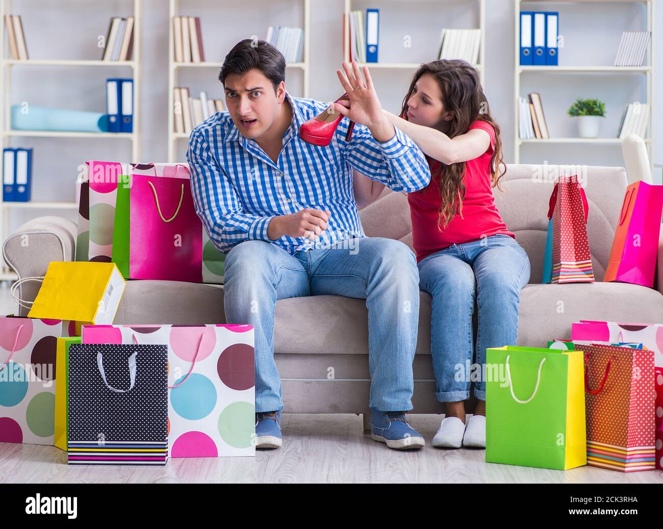 Angry aggressive man shopping bags hi-res stock photography and images ...