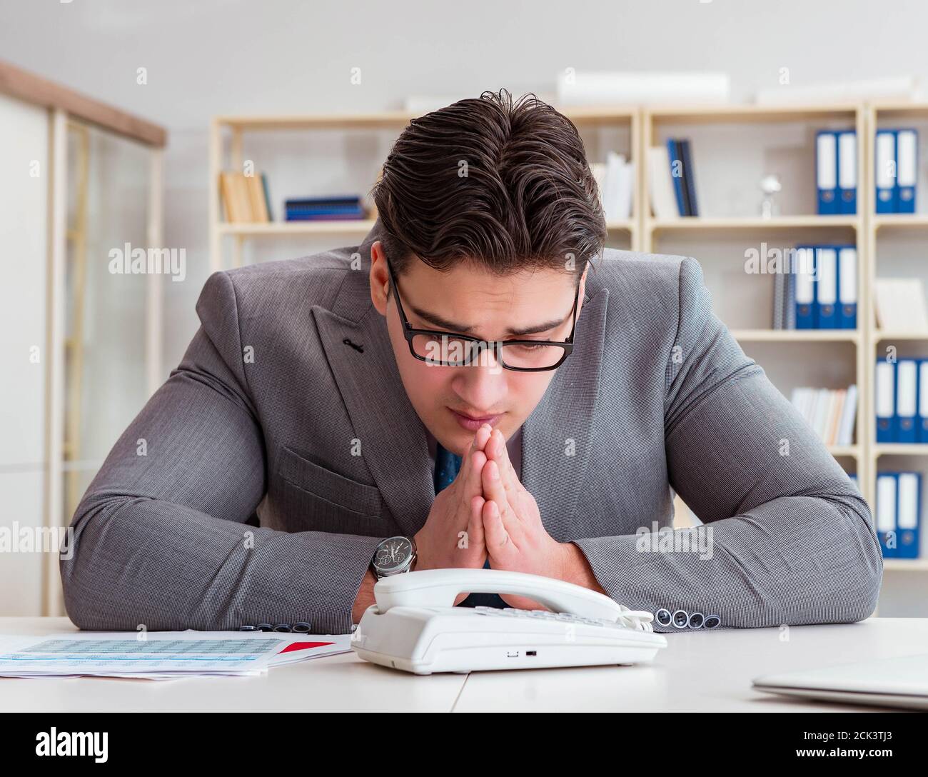 The businessman expecting important call on phone Stock Photo - Alamy