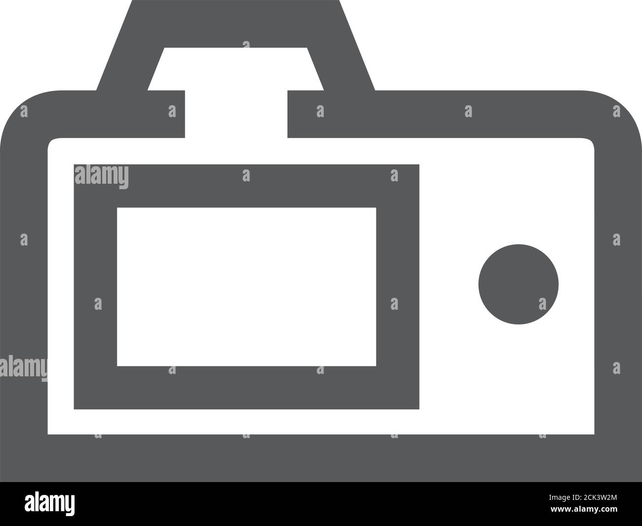 Camera repair icon in thick outline style. Black and white monochrome ...