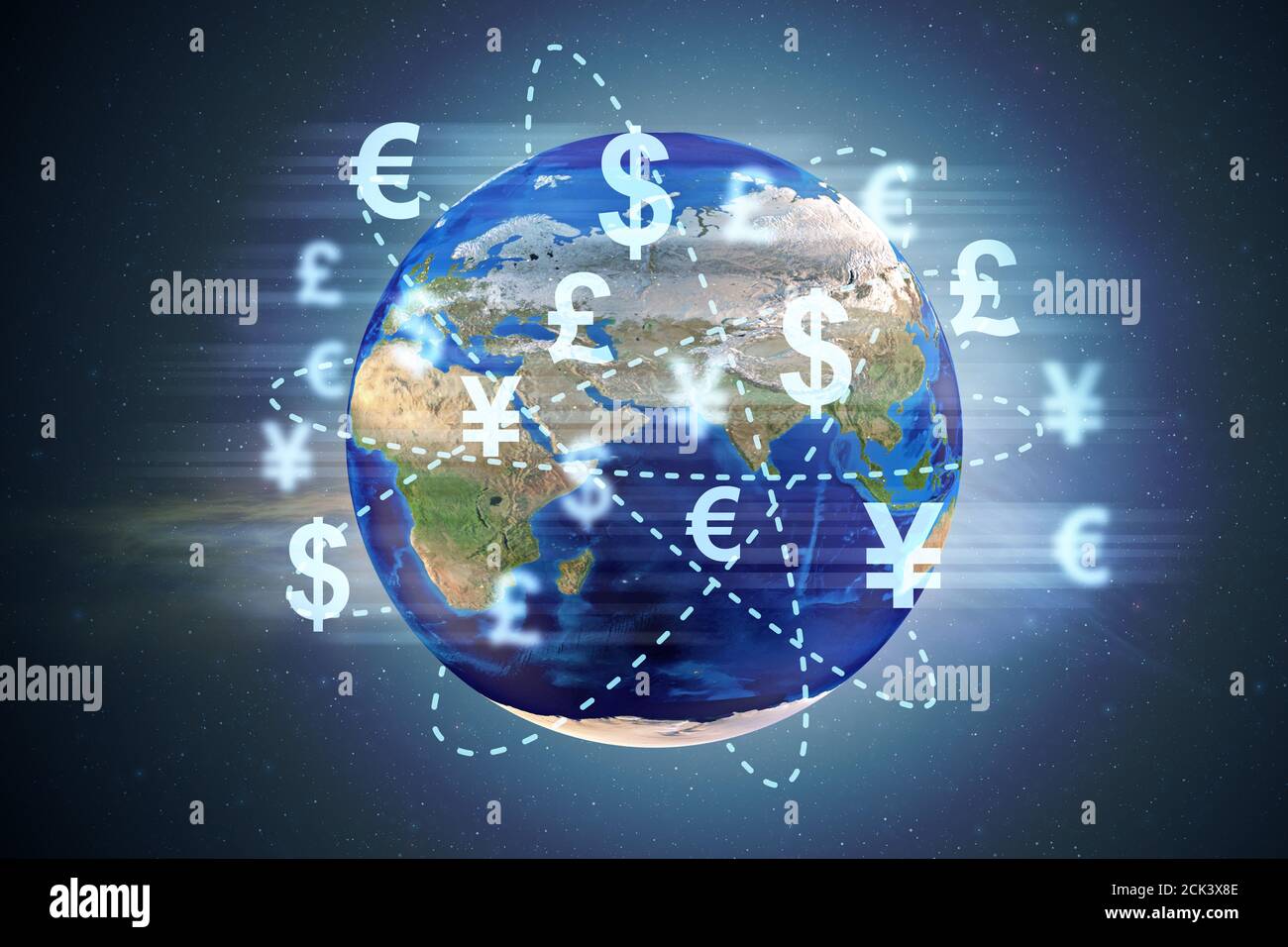 Global money transfer and currency exchange concept Stock Photo - Alamy