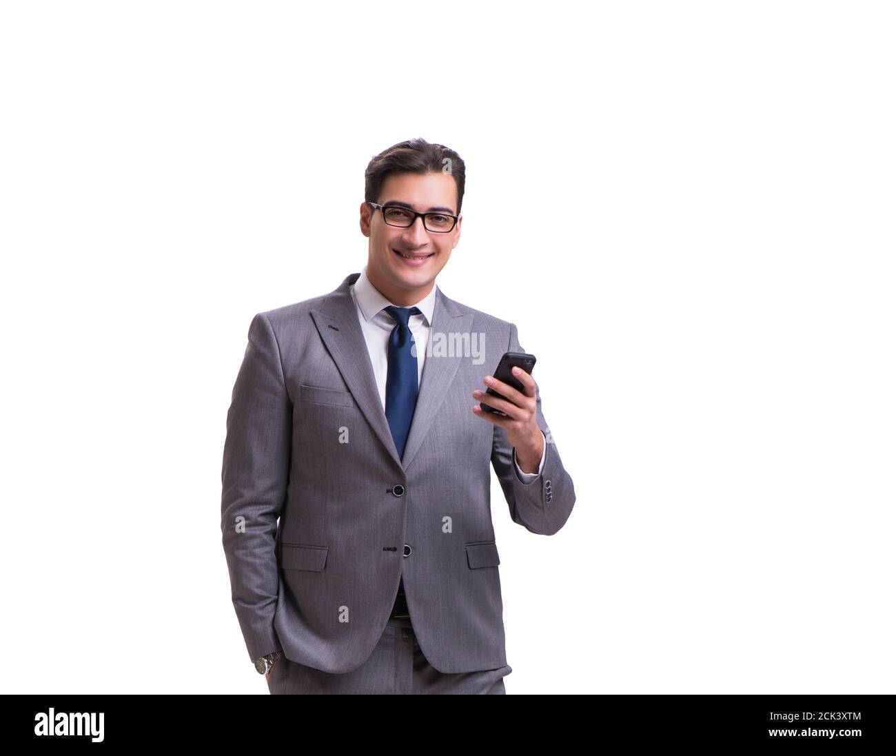 Young businessman isolated on white background Stock Photo - Alamy