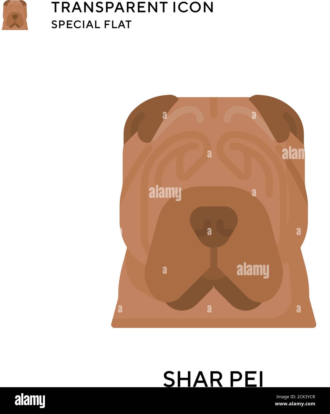 Shar pei vector icon. Flat style illustration. EPS 10 vector Stock ...