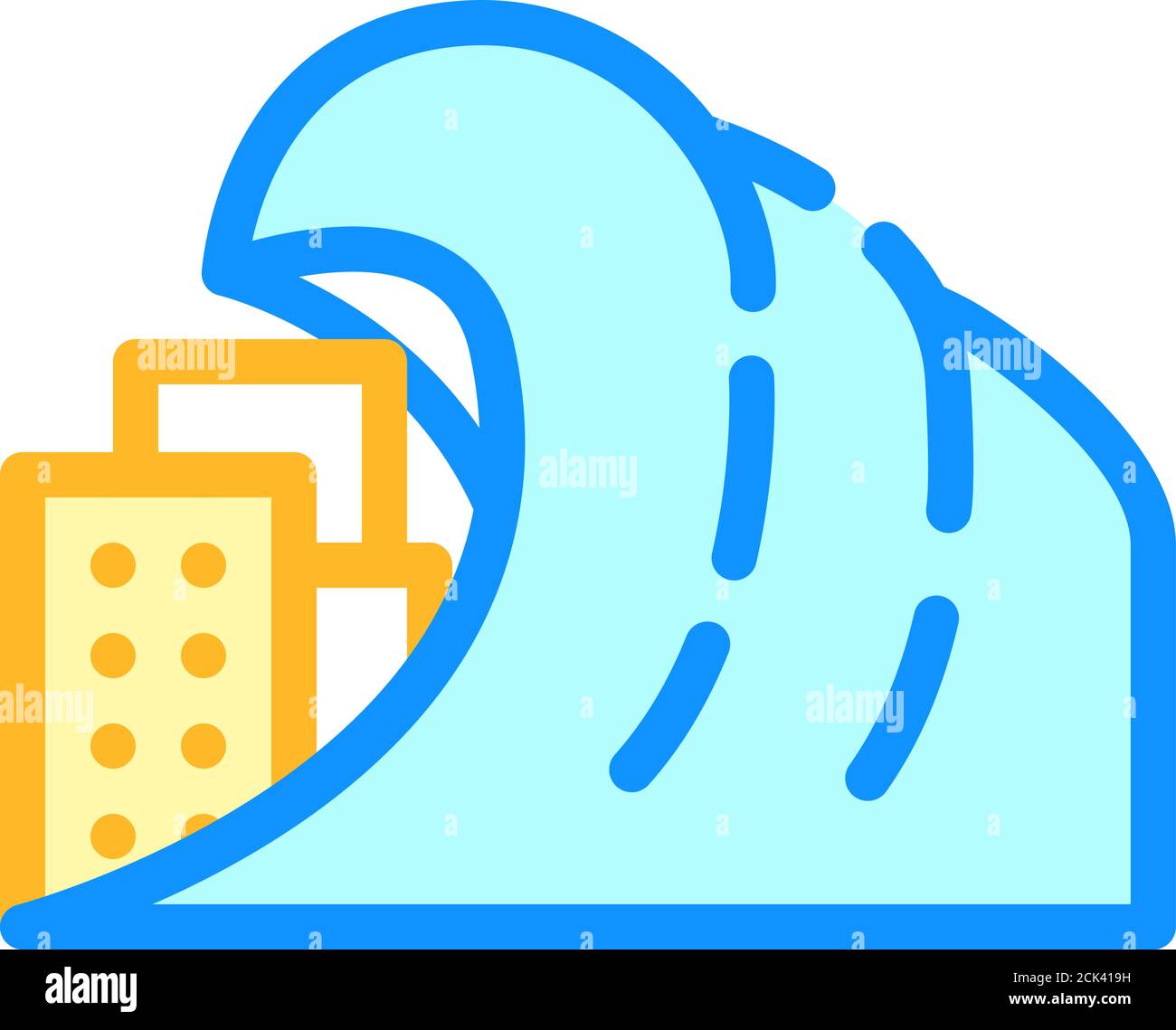 tsunami problem color icon vector symbol illustration Stock Vector ...