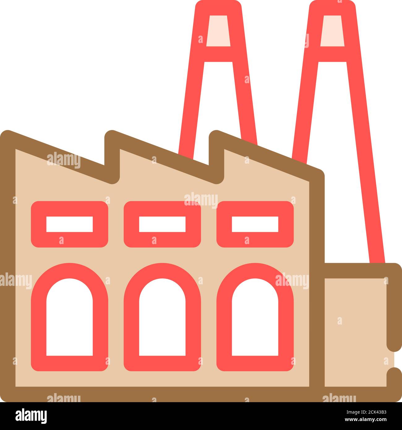 factory environmental pollution color icon vector illustration Stock ...