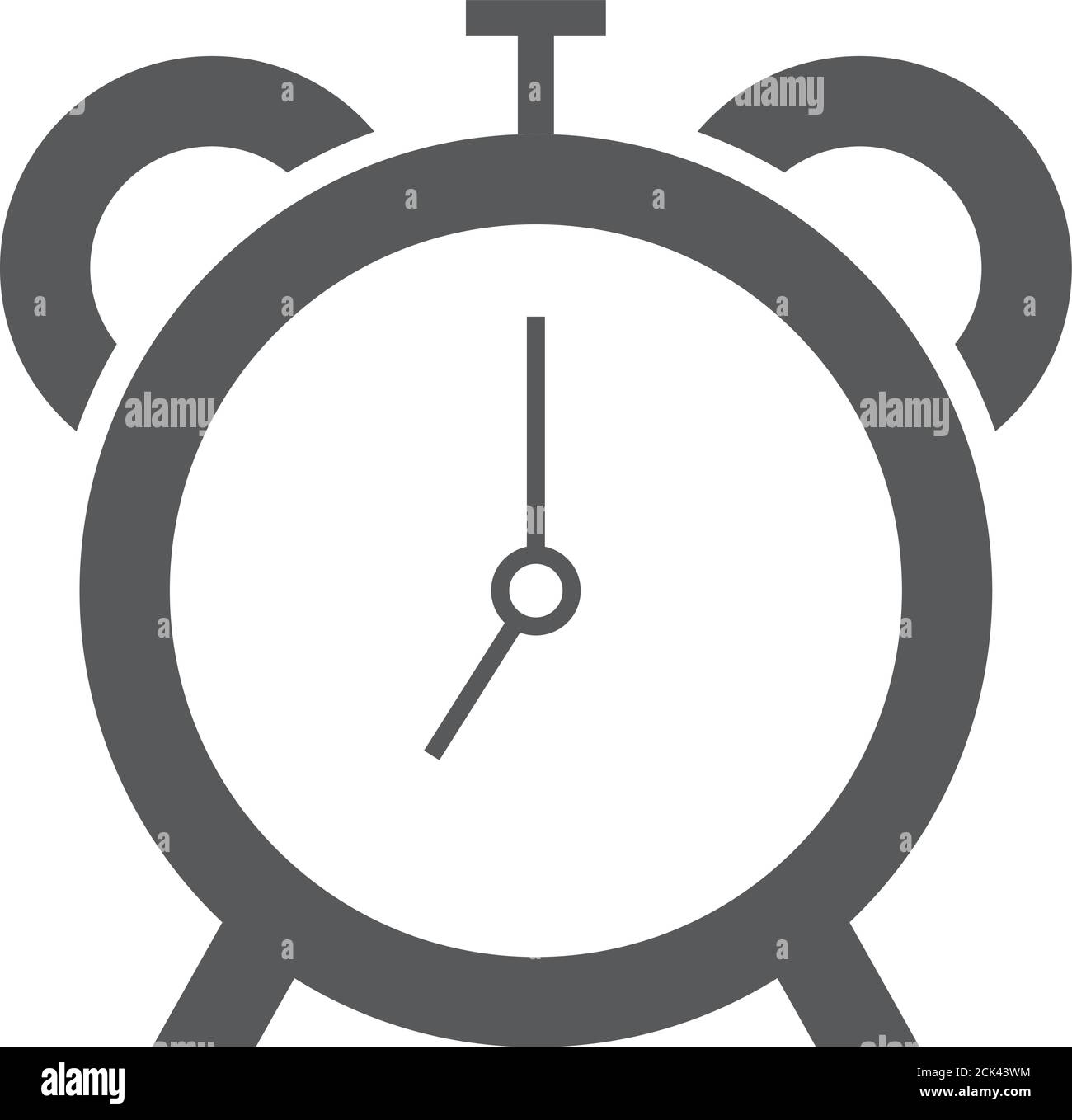 Clock icon in thick outline style. Black and white monochrome vector ...