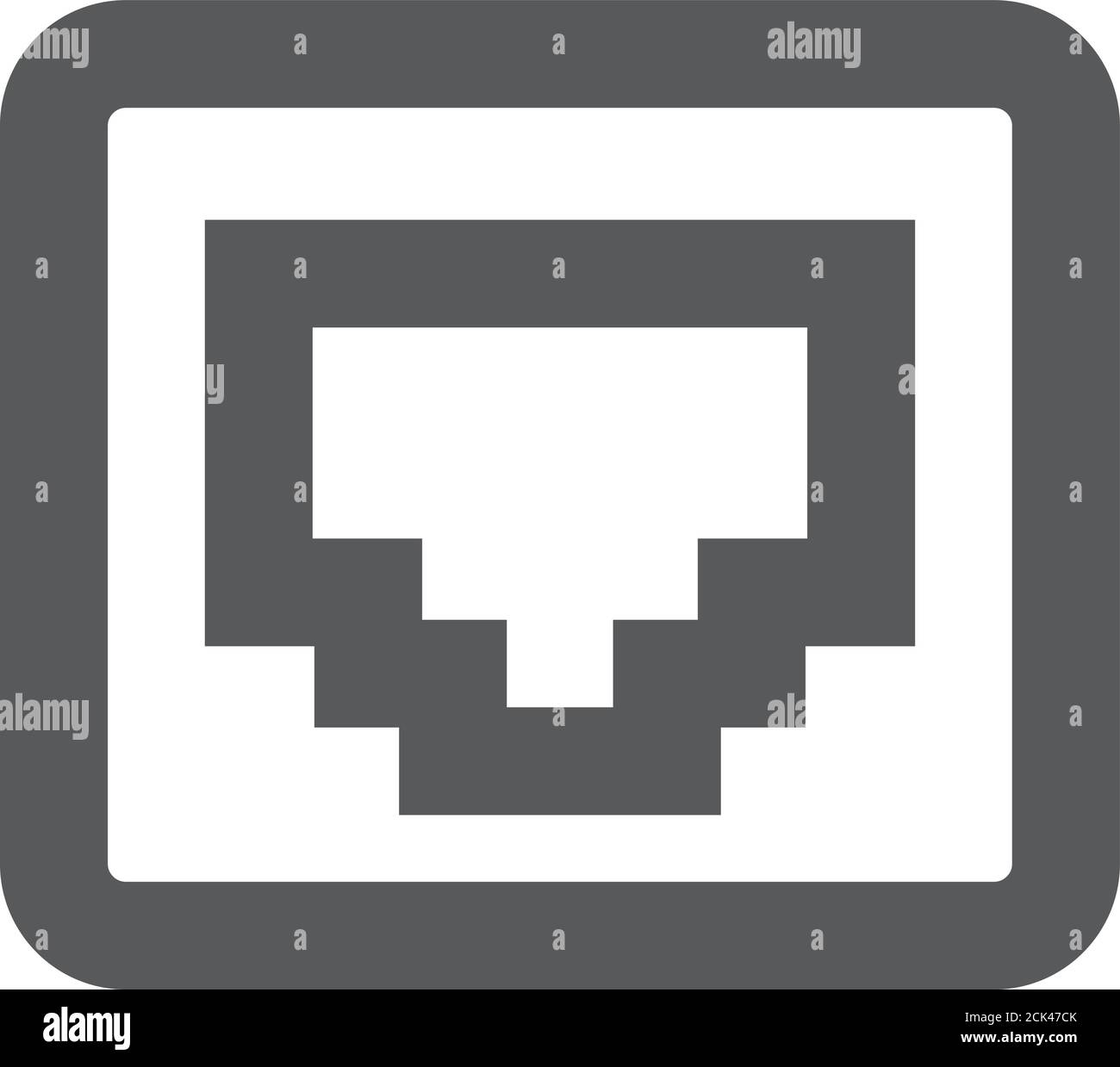 Local area connector icon in thick outline style. Black and white ...