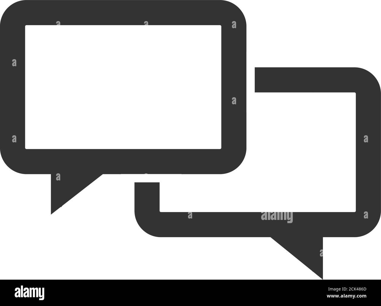 Chat sign icon in thick outline style. Black and white monochrome ...