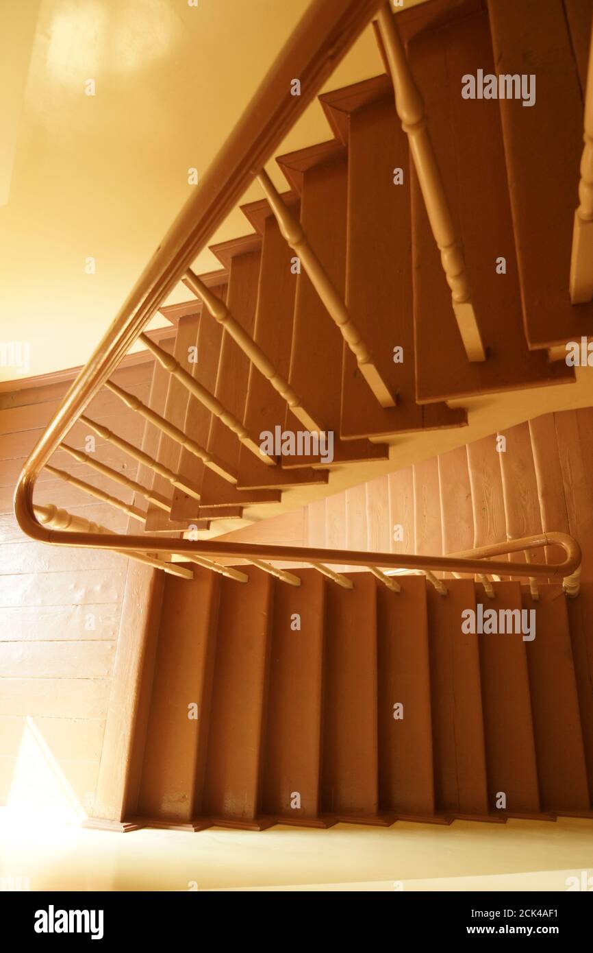 Top view of the wooden stairs of an apartments building Stock Photo - Alamy