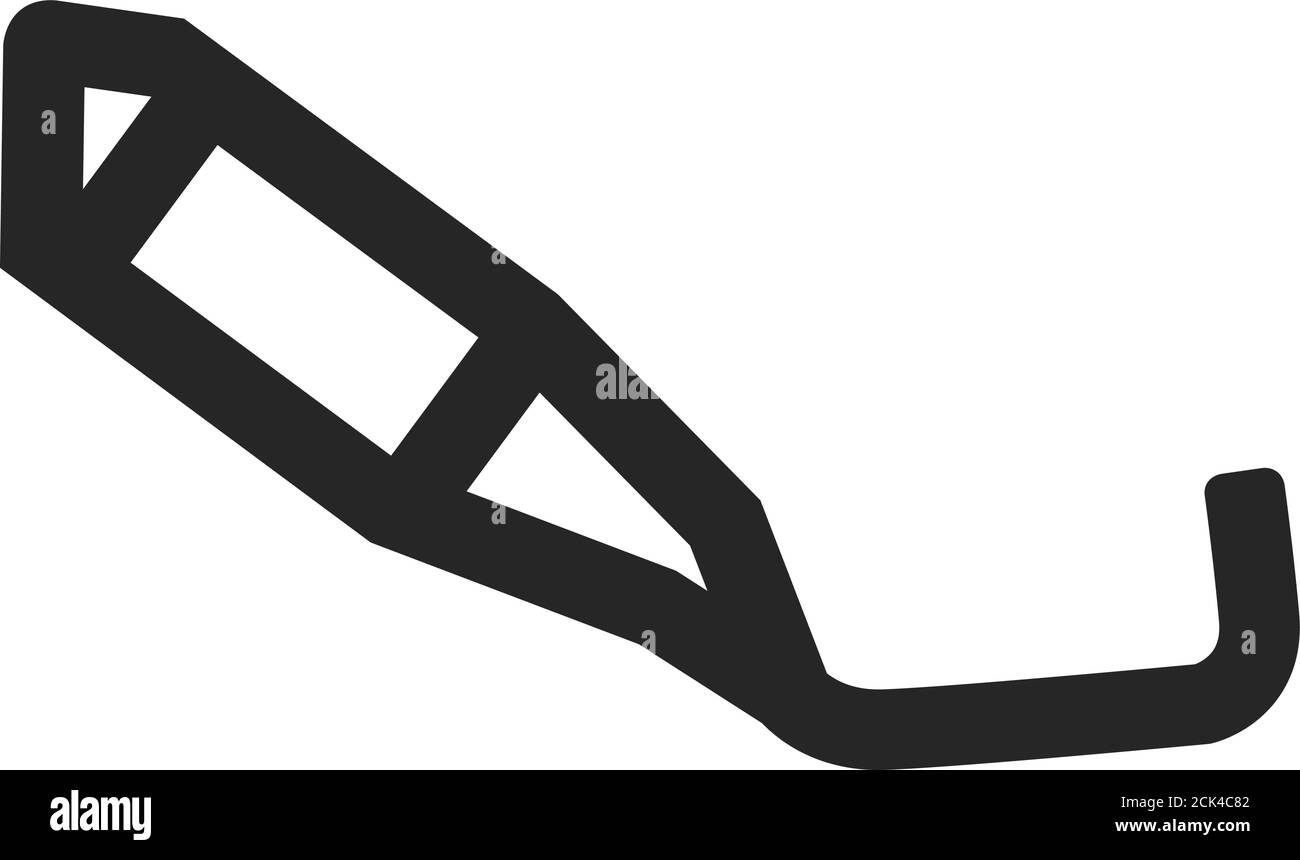 Motorcycle exhaust icon in thick outline style. Black and white ...