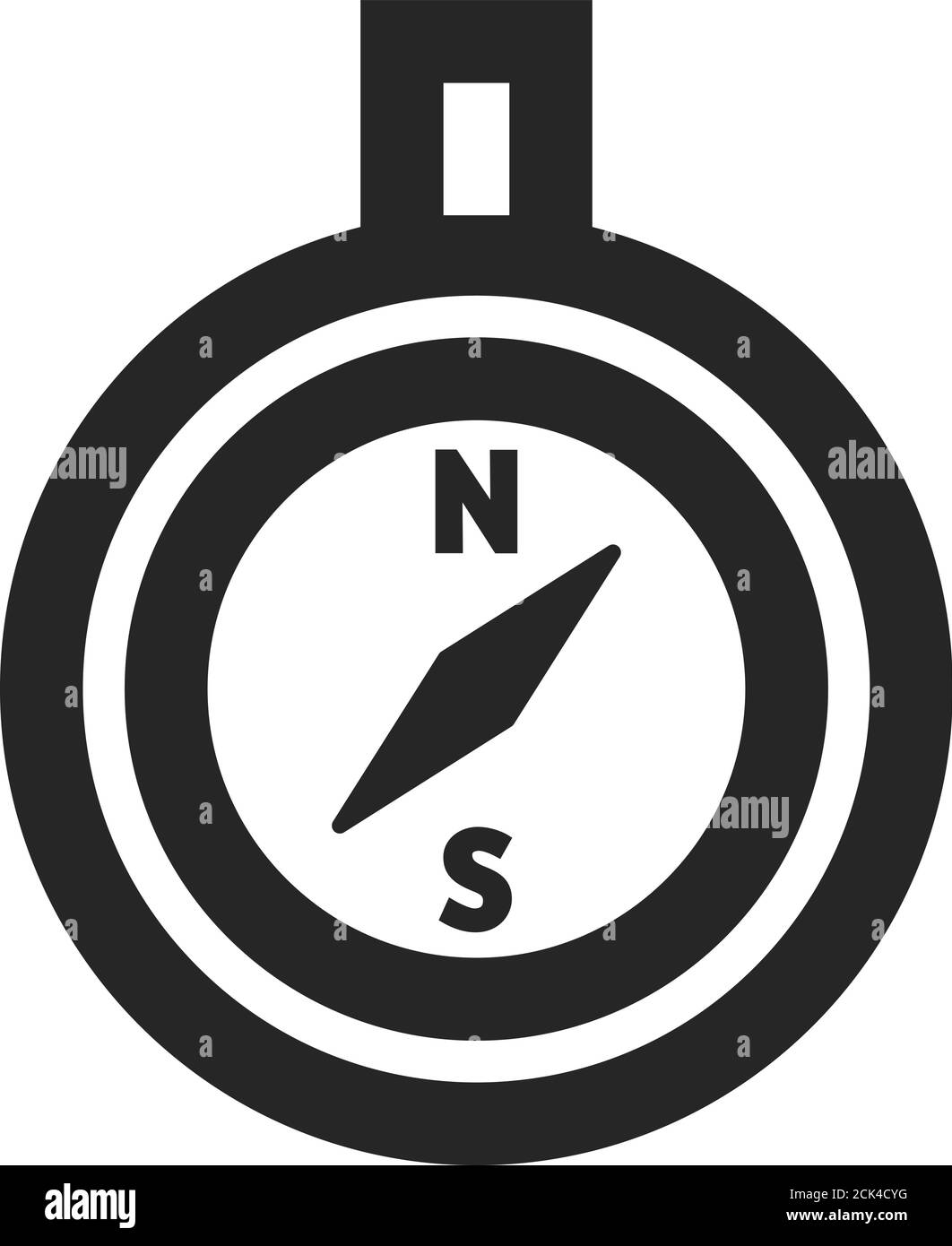 Compass icon in thick outline style. Black and white monochrome vector ...