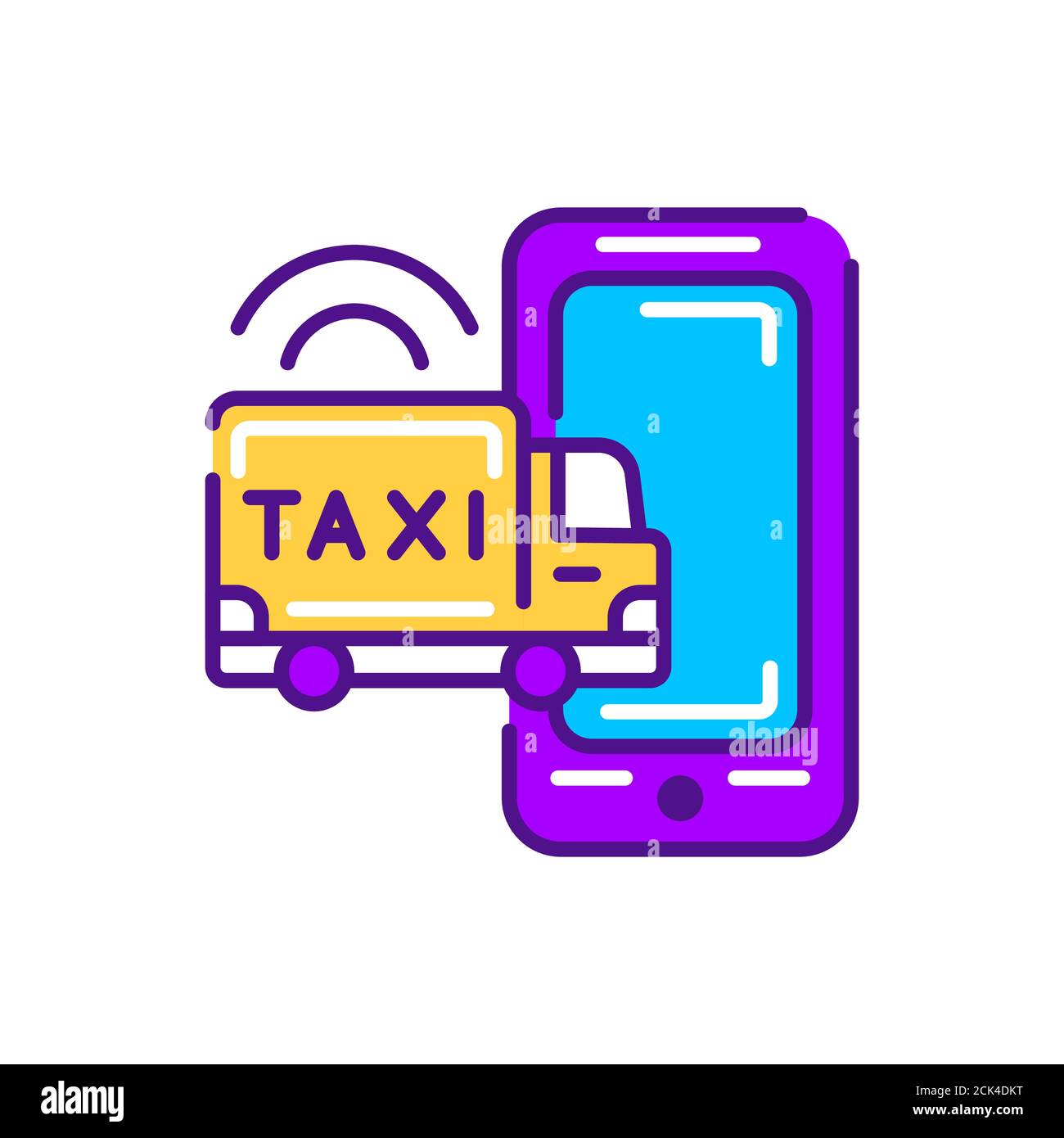 Cargo taxi color line icon. Online mobile application order taxi ...