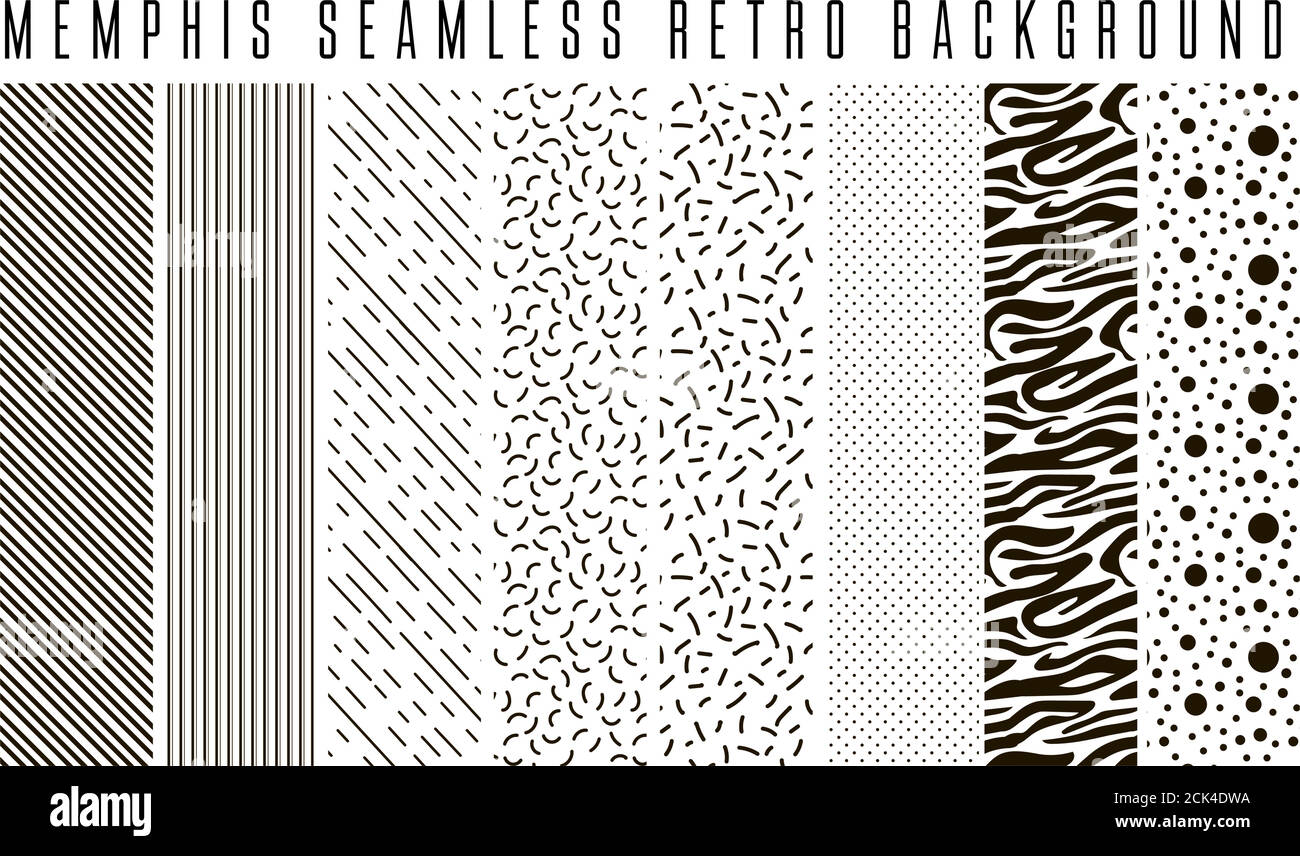 Memphis seamless retro background. Memphis style banner template in 80s ...