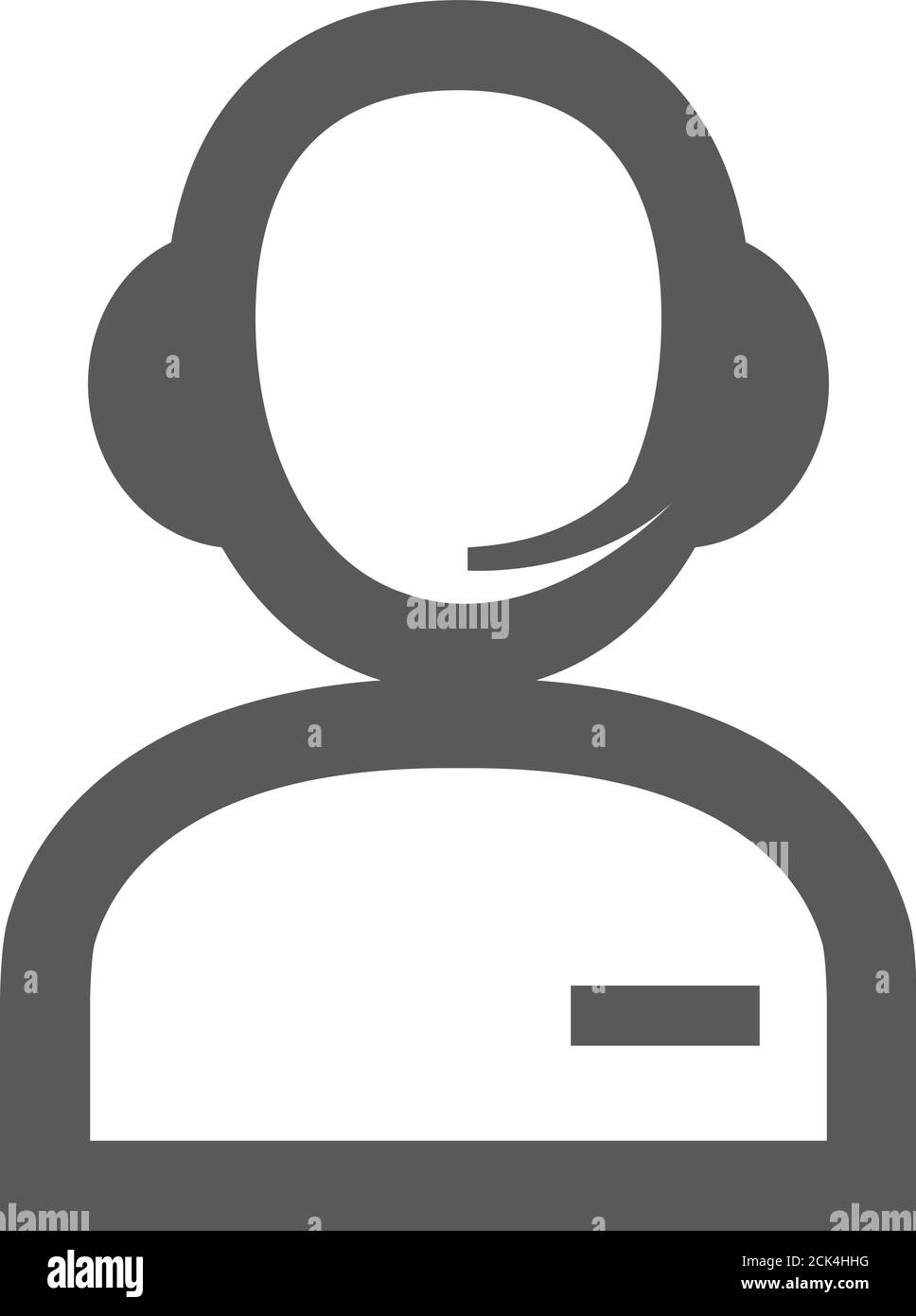 Customer service icon in thick outline style. Black and white ...