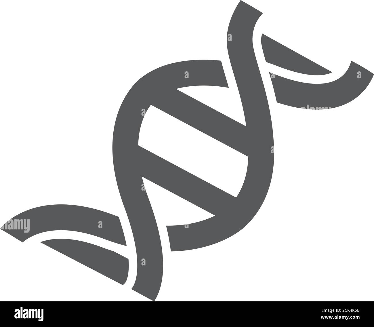 DNA strands icon in thick outline style. Black and white monochrome ...