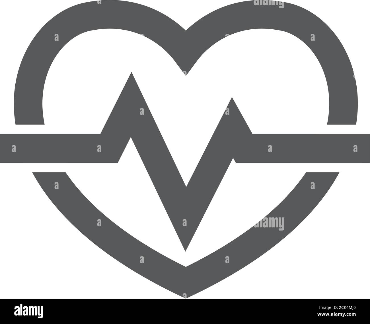 Heart rate icon in thick outline style. Black and white monochrome ...