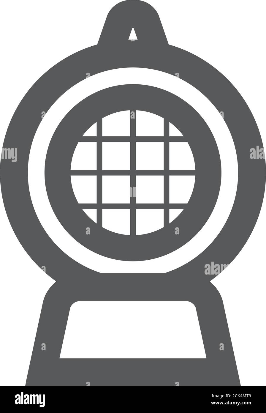 Hazard light icon in thick outline style. Black and white monochrome ...