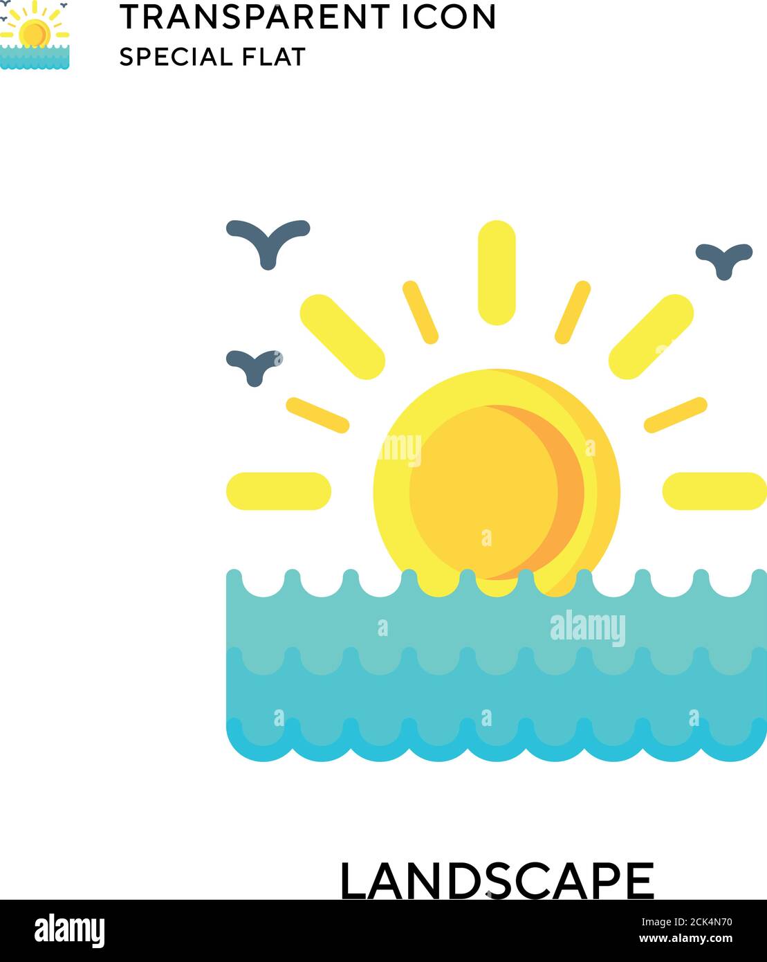 Landscape vector icon. Flat style illustration. EPS 10 vector Stock ...